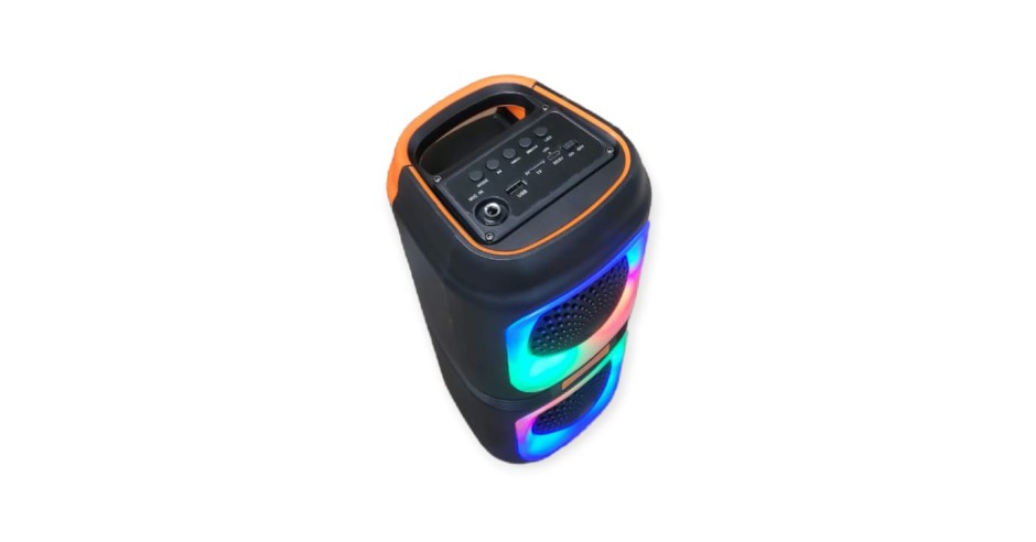 Boxa portabila cu doua difuzoare, lumini rgb, acumulator, MP3, USB ...