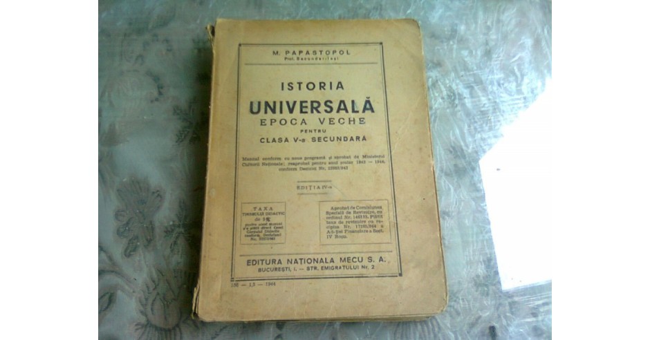 ISTORIA UNIVERSALA, EPOCA VECHE, PENTRU CLASA V-A SECUNDARA - M ...