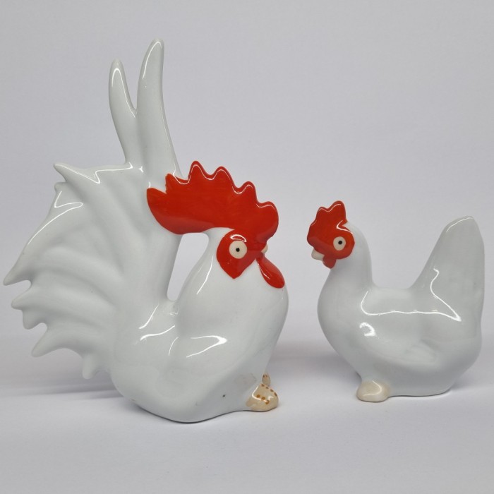 Cocos si gaina (set) bibelouri portelan romanesc vechi, vintage | Okazii.ro