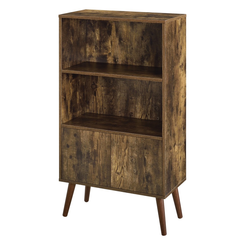 Raft carti Angelholm cu 2 usi si 2 spatii depozitare efect lemn nuanta ...