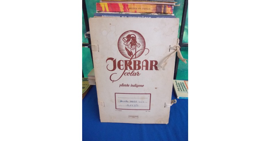 IERBAR SCOLAR CU PLANTE INDIGENE , FLAMURA ROSIE , SIBIU , 1952 ( cu plante ) | Okazii.ro