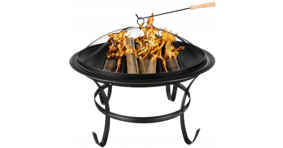 Gratar de gradina, semineu cu grill, carlig, capac de protectie ...