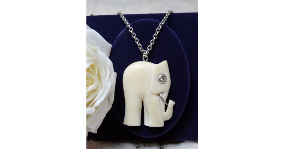 COLIER ARGINT SI FILDES ELEFANT CU AUR 18K SI BRILIANT 0,05 CT | arhiva ...