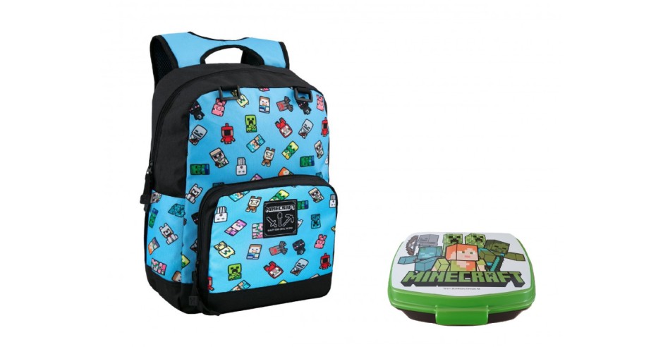 Ghiozdan Minecraft ORIGINAL Jinx Bobble Mobs 44 cm + Sandwich Box CADOU ...