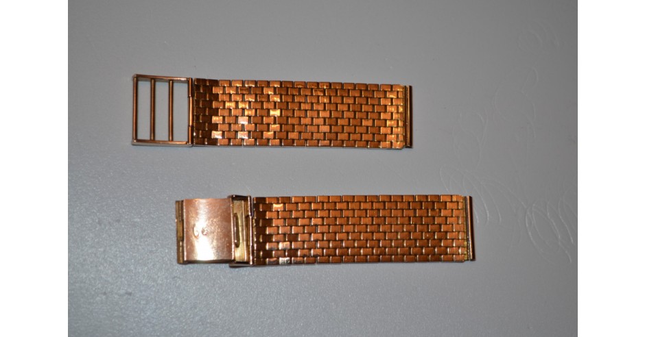 BRATARA CEAS AUR roze 18K - Model OMEGA Brickwork - 18mm - 44.4g ...
