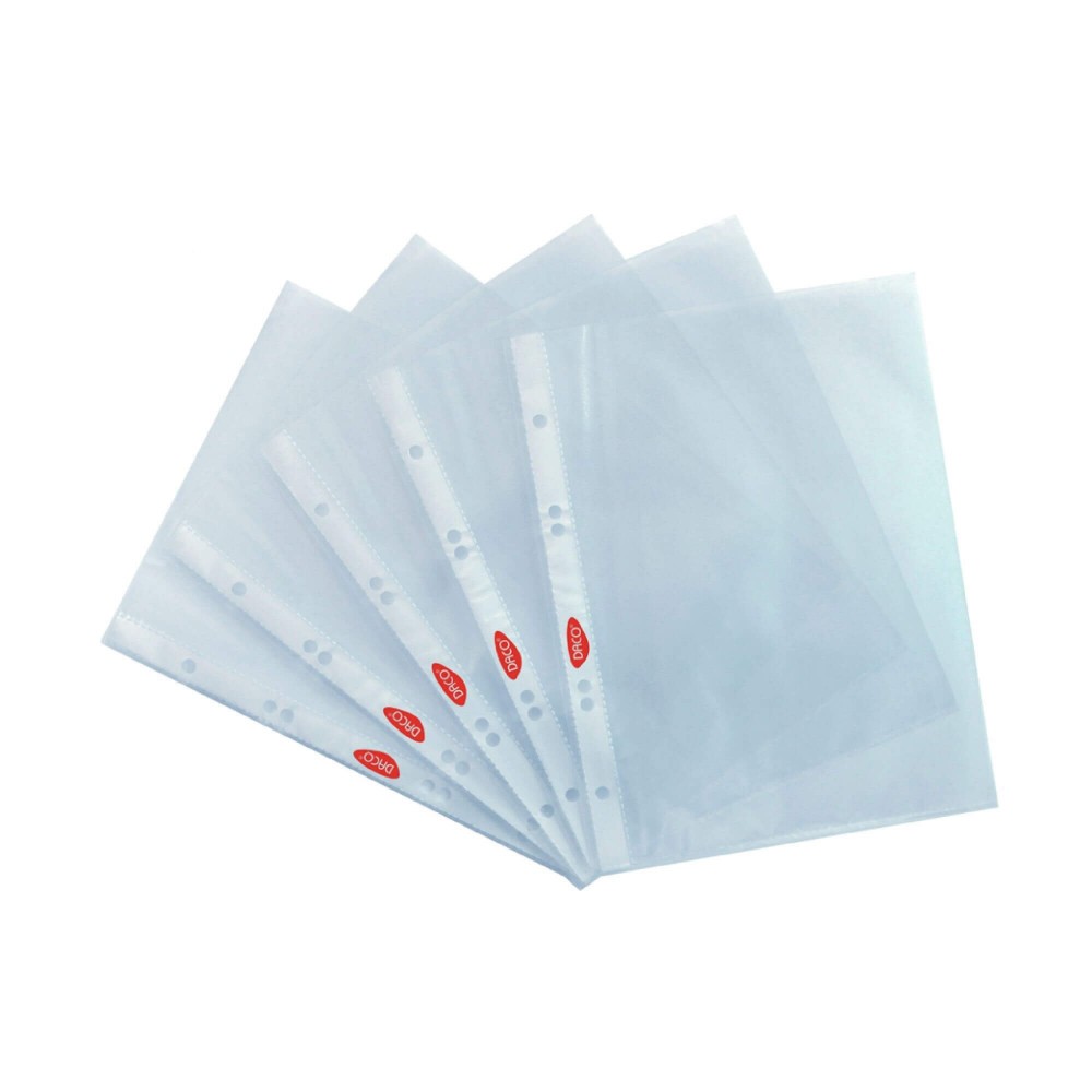 Set 100 Folii Protectie Documente A5 Daco Plus, Margine Multiperforata ...