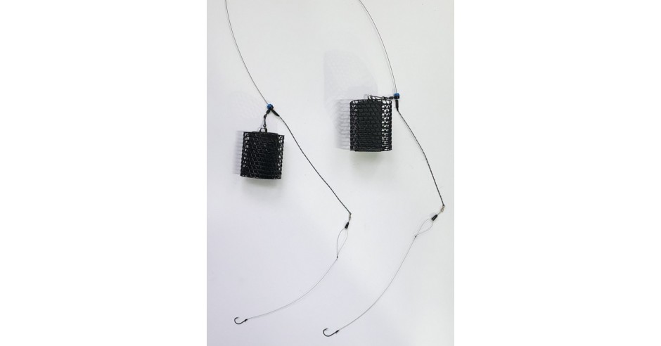 Set 2 Monturi Pescuit Dunare cu Cosulet Feeder 70-80g, Treccia, Carlige ...