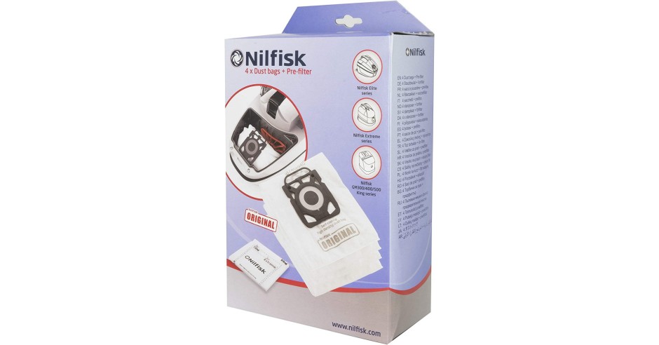 Set 4 saci aspirator pentru praf din microfibra +1 filtru, NILFISK ...