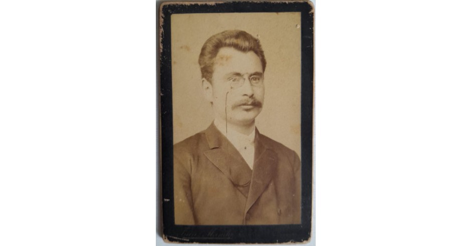 Foto CDV Franz Mandy veche sec XIX Bucuresci / Bucuresti portret barbat ...