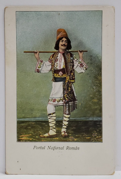 PORTUL NATIONAL ROMAN , TARAN IN COSTUM POPULAR , CARTE POSTALA ...