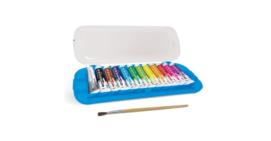 Set 12 culori tempera 10 ml, cu pensula inclusa | Okazii.ro