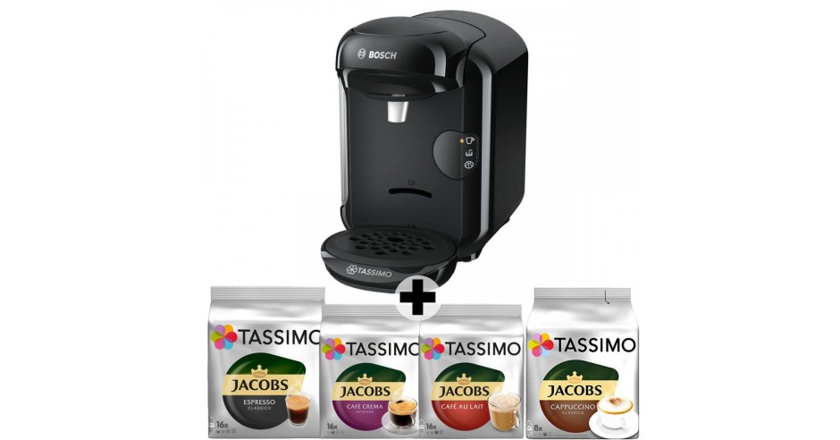 Pachet Espressor + 12 cutii capsule, Bosch Tassimo Vivy II TAS1402 ...