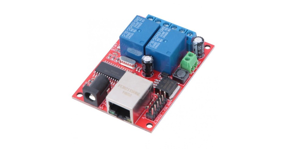 Modul Controller LAN Ethernet, 2 Relee, Temporizator, DC 5V-24V ...