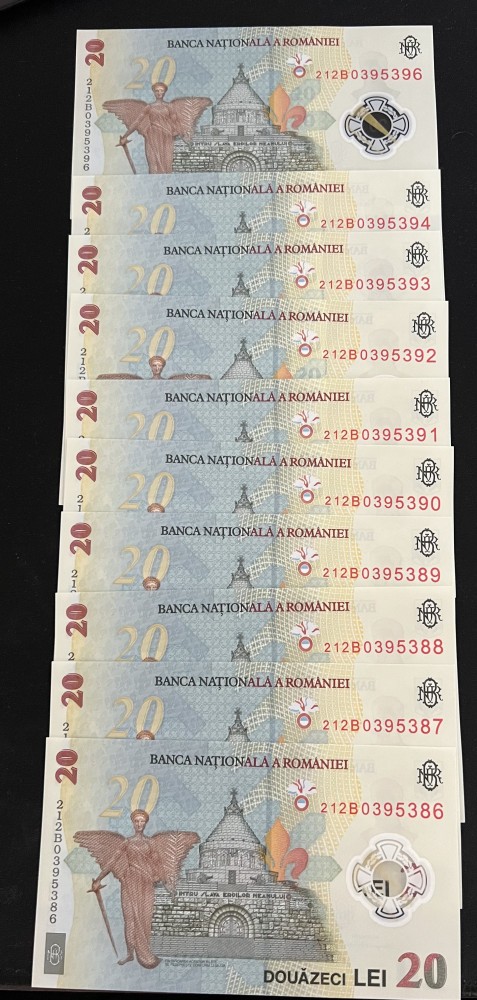 Bancnote 20 lei 2021 Ecaterina Teodoroiu Serii consecutive | arhiva ...