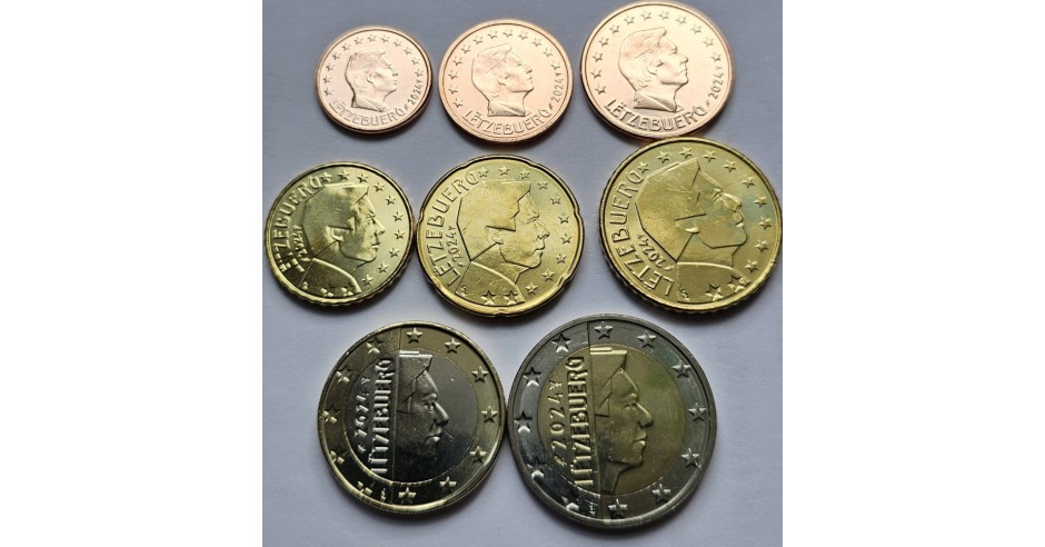 Set Monede Euro Luxemburg 2024, 1c-2€, UNC, Complet, 8 Piese. Editie ...