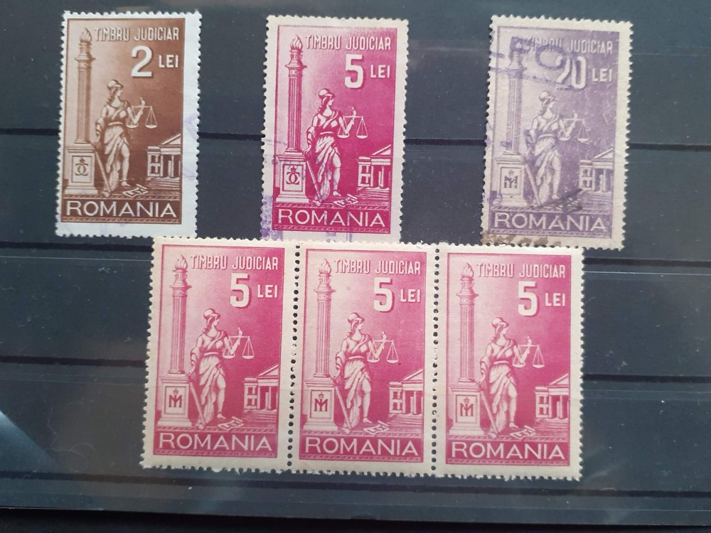 ROMANIA TIMBRU JUDICIAR MNH+ STAMPILAT | arhiva Okazii.ro