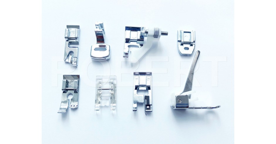 Set de 8 picioruse (talpite) uzuale pt masini cusut casnice Singer ...