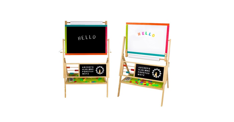 Tabla de lemn pentru copii suport 3 in 1 - Tabla neagra tabla magnetica ...