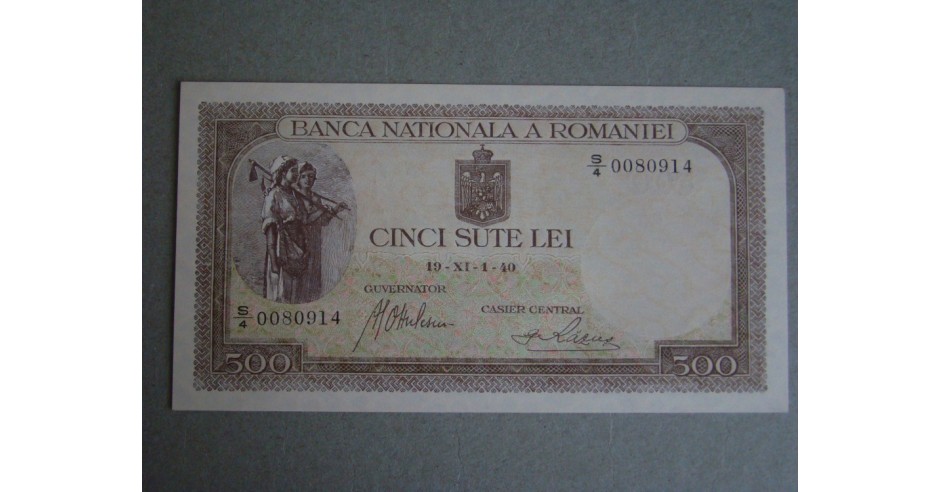 Bancnota 500 lei 1940 Filigran Vertical - UNC | arhiva Okazii.ro