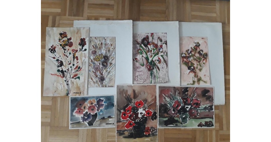 TIMISOARA LOT 7 ACUARELE PATERA ROBERT / TREBOR FLORI RARE | arhiva ...