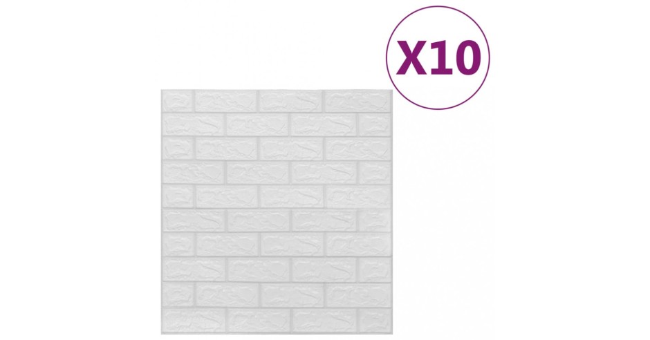 Tapet de perete autocolant 3D, 10 buc., alb, model caramizi | arhiva ...
