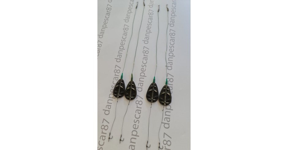SET 4 MONTURI pescuit la Feeder cu momitor method 60gr si spin pentru ...