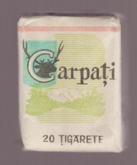 ROMANIA - CARPATI - Pachet hartie tigari de colectie plin ,nedesfacut ...