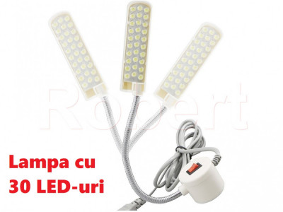 Lampa cu 30 LED uri, iluminare alba puternica, pt masini de cusut ...