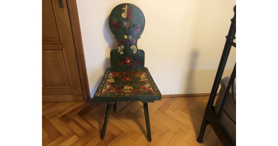 Scaun vechi rustic german,arta populara pictat manual | arhiva Okazii.ro