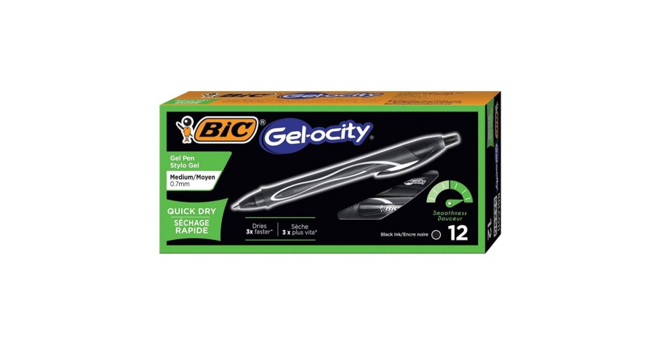 Set 12 Rollere Bic Gelocity Quick Dry, Negre, Varf 0.7 Mm, Pixuri ...