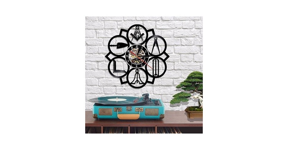 Ceas de Perete cu Simboluri Masonice MM607 | Okazii.ro