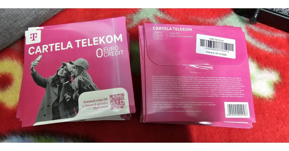 Cartela SIM Telekom, Valabilitate 03.10.2025, 40 Bucati - Număr Telekom ...