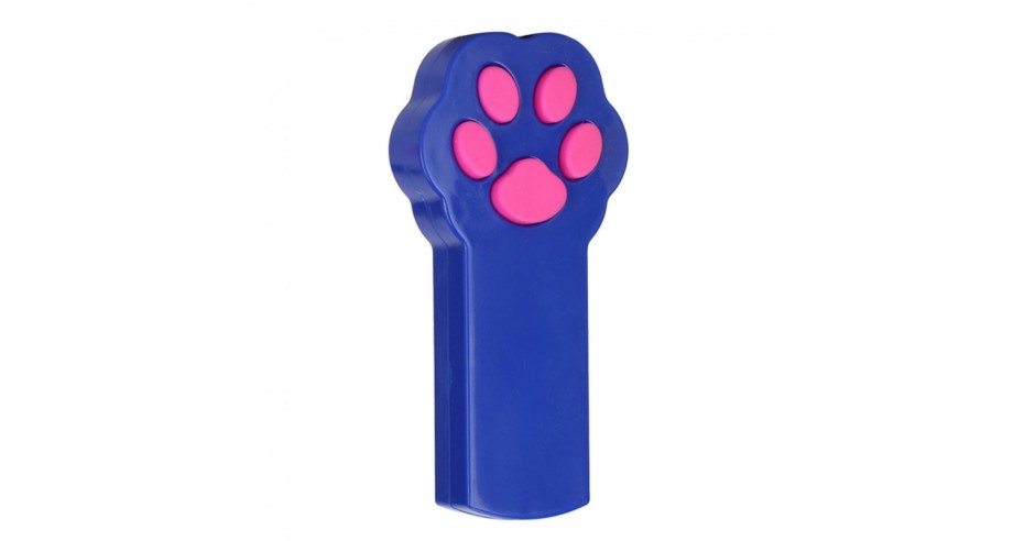 Jucarie laser pentru pisici, forma de labuta, interactiva, albastru ...