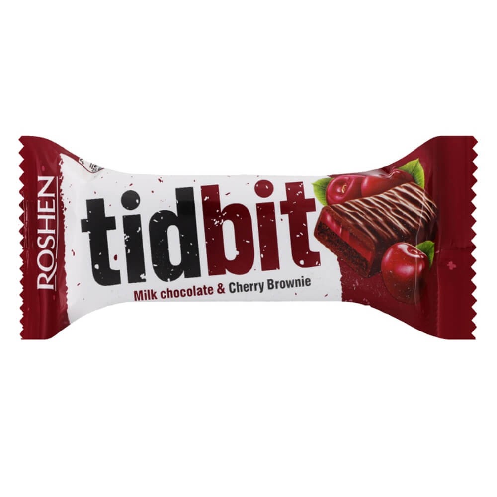 Baton de Ciocolata cu Umplutura de Cireste, Roshen Tidbit, 50 g, Baton ...