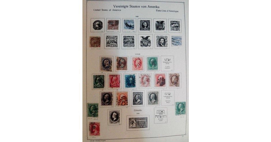SUA 1851-1975 - Colectie timbre stampilate intr-un album vechi | arhiva ...