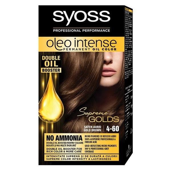 Vopsea de par, Syoss Oleo Intense, nuanta 4-60 Saten Auriu | Okazii.ro