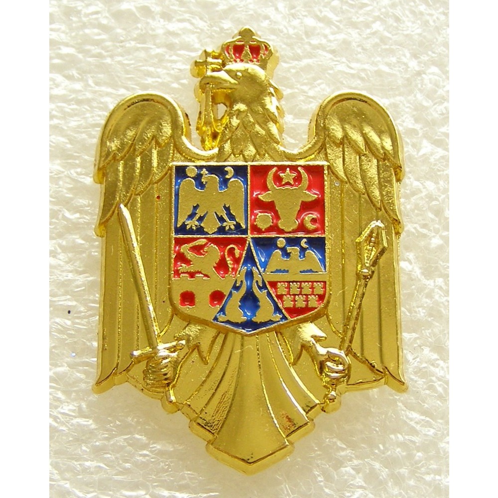 Y598 INSIGNA STEMA NOUA A ROMANIEI CU COROANA | Okazii.ro
