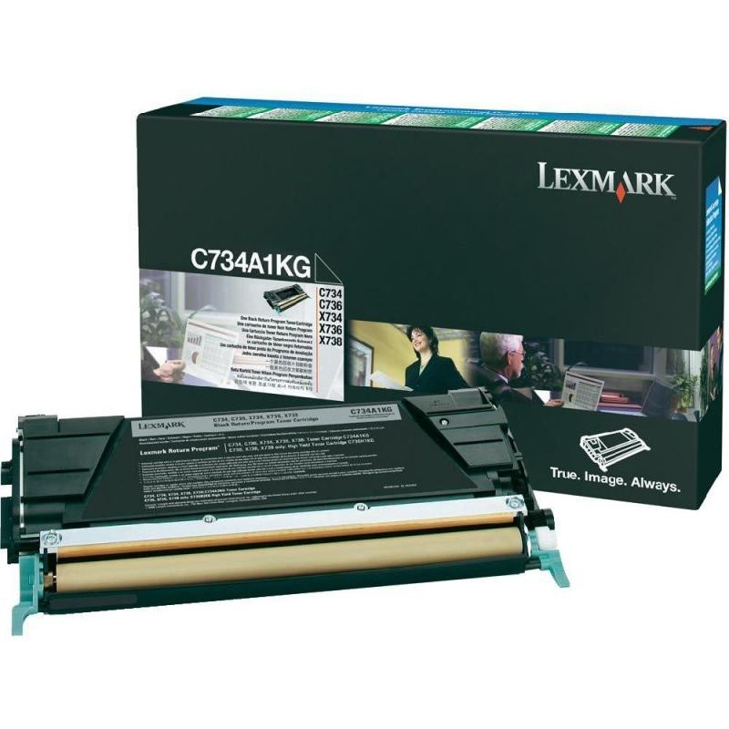 Toner lexmark c734a1kg black 8 k c734dn c734dtn c734dw c734n c736dn ...