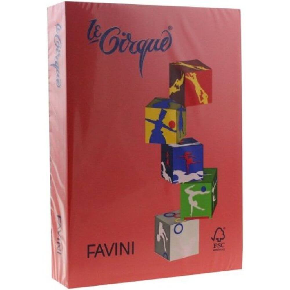 Hartie Colorata FAVINI 500 File, A3, 80 g/m?, Rosu, Hartie Colorata ...