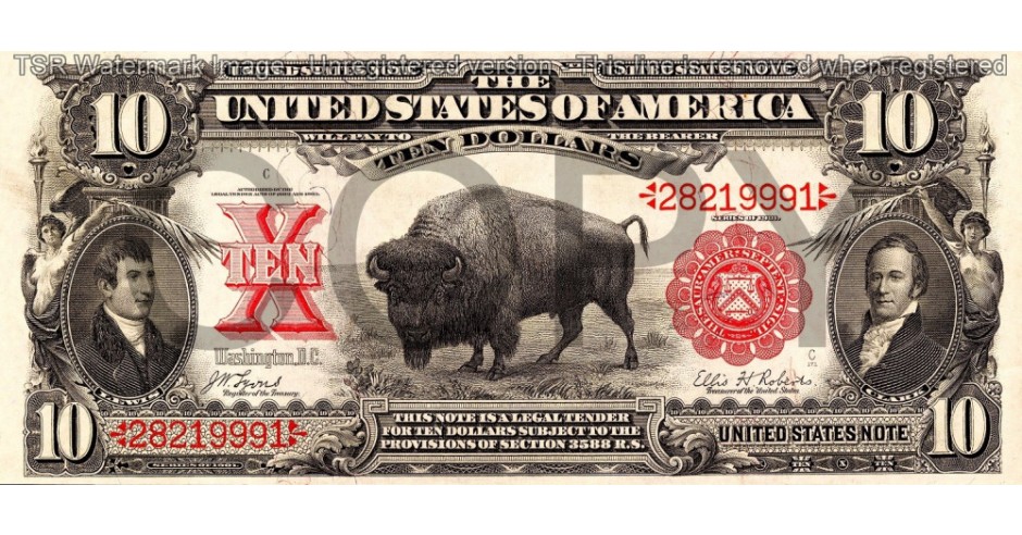 10 dolari 1901 Reproducere Bancnota USD , Dimensiune reala 1:1 | Okazii.ro