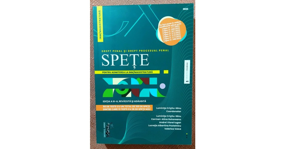 Spete INM Magistratura Penal & Procesual Penal, L. Cristiu-Ninu, Ed ...