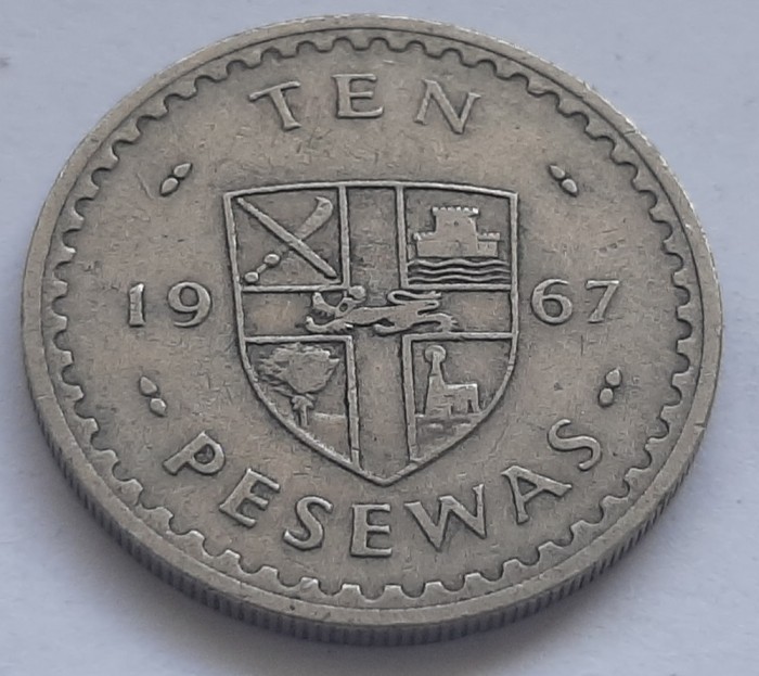 370. Moneda Ghana 10 pesewas 1967, Africa | Okazii.ro
