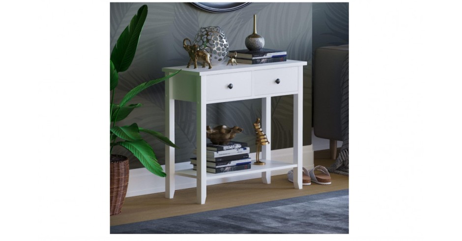 Masa Consola din lemn Vida Designs Windsor, mobilier cu 2 sertare si ...