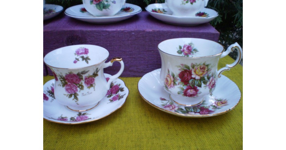 Cescute de cafea/ceai din portelan englezesc Queen Ann, Royal Princess ...