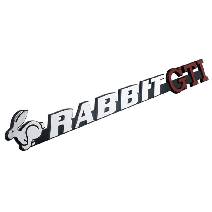 Logo emblema spate Rabbit GTI Volkswagen VW Golf 1 2 MK1 MK2 NOU, GOLF ...