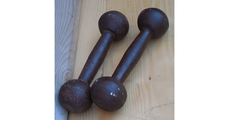 PERECHE DE GANTERE VECHI CONFECTIONATE DIN FIER MASIV, STRUNJITE (LA ...