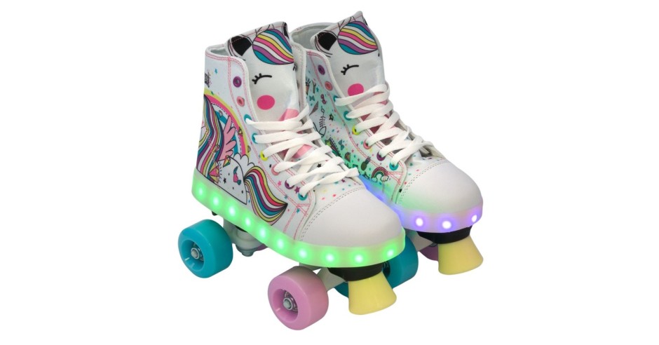 Patine cu rotile pentru fetite X-Spot, marime 34-35, lumini LED color ...