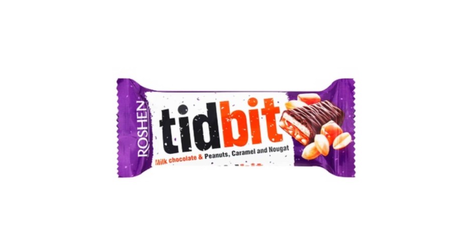 Baton de Ciocolata cu Umplutura de Nougat si Caramel cu Arahide, Roshen ...