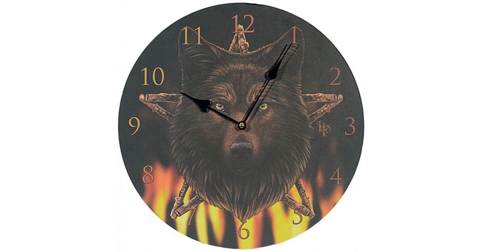 Ceas de perete din lemn lup Foc Salbatic - Lisa Parker 34cm | arhiva ...