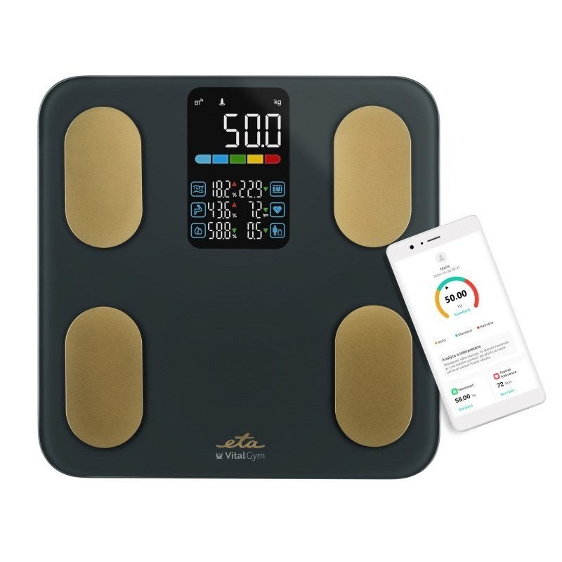 Cantar corporal SMART ETA Vital Gym 7779 90000, Bluetooth 5.4, analiza ...